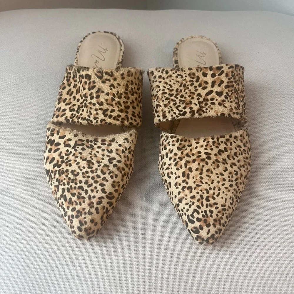 Matisse | Shoes | Matisse Berlin Leopard Print Mules Calf Hair Pointed ...